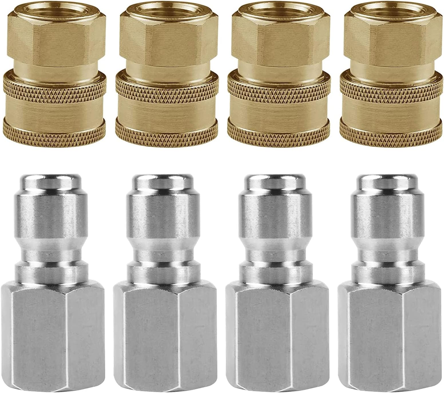 Amazon.com: 4 Pairs of NPT 3/8 Inch Male and Female Quick Connector Kit ...