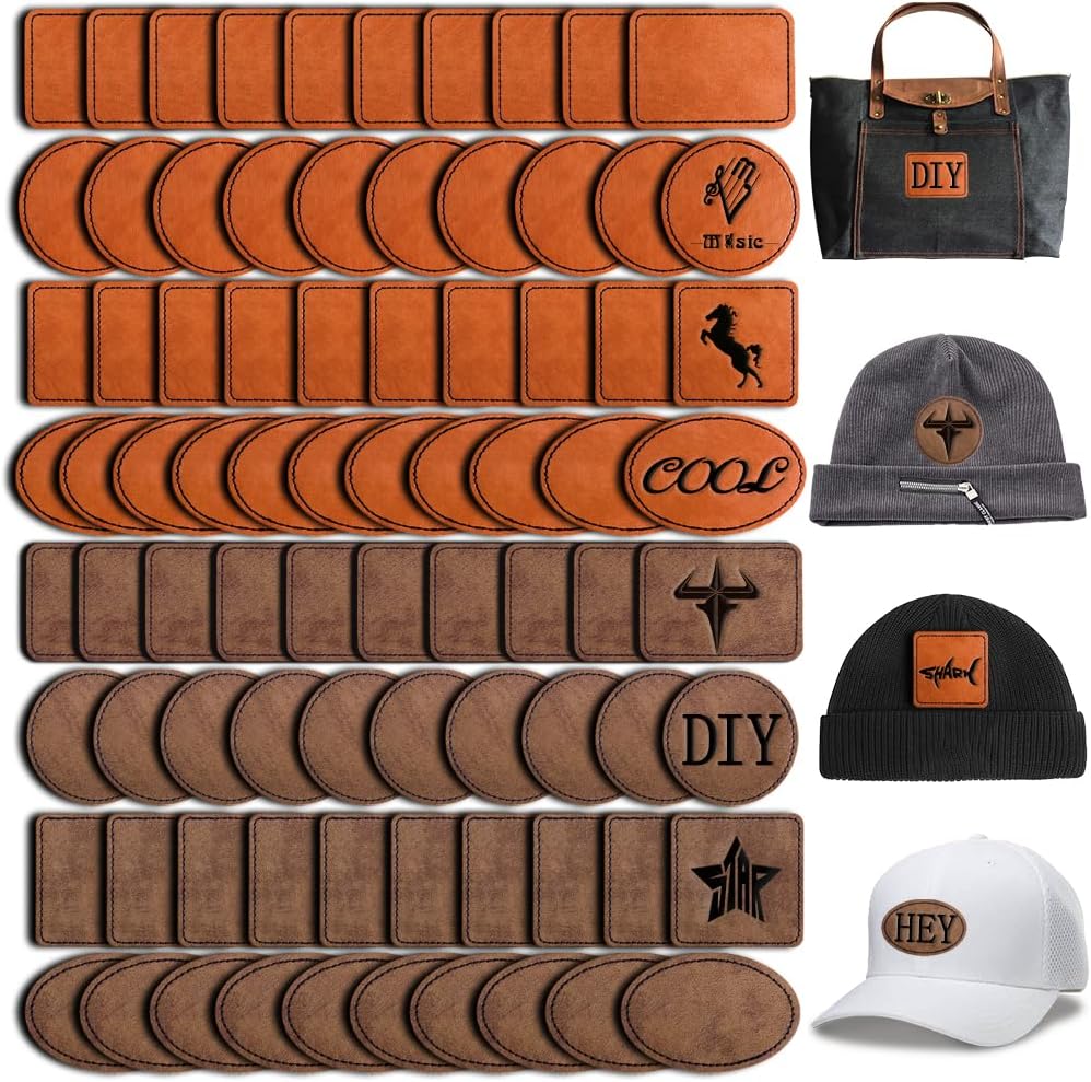 Amazon.com: 80Pcs Custom LOGO Blank Rustic Hat Leather patch with ...