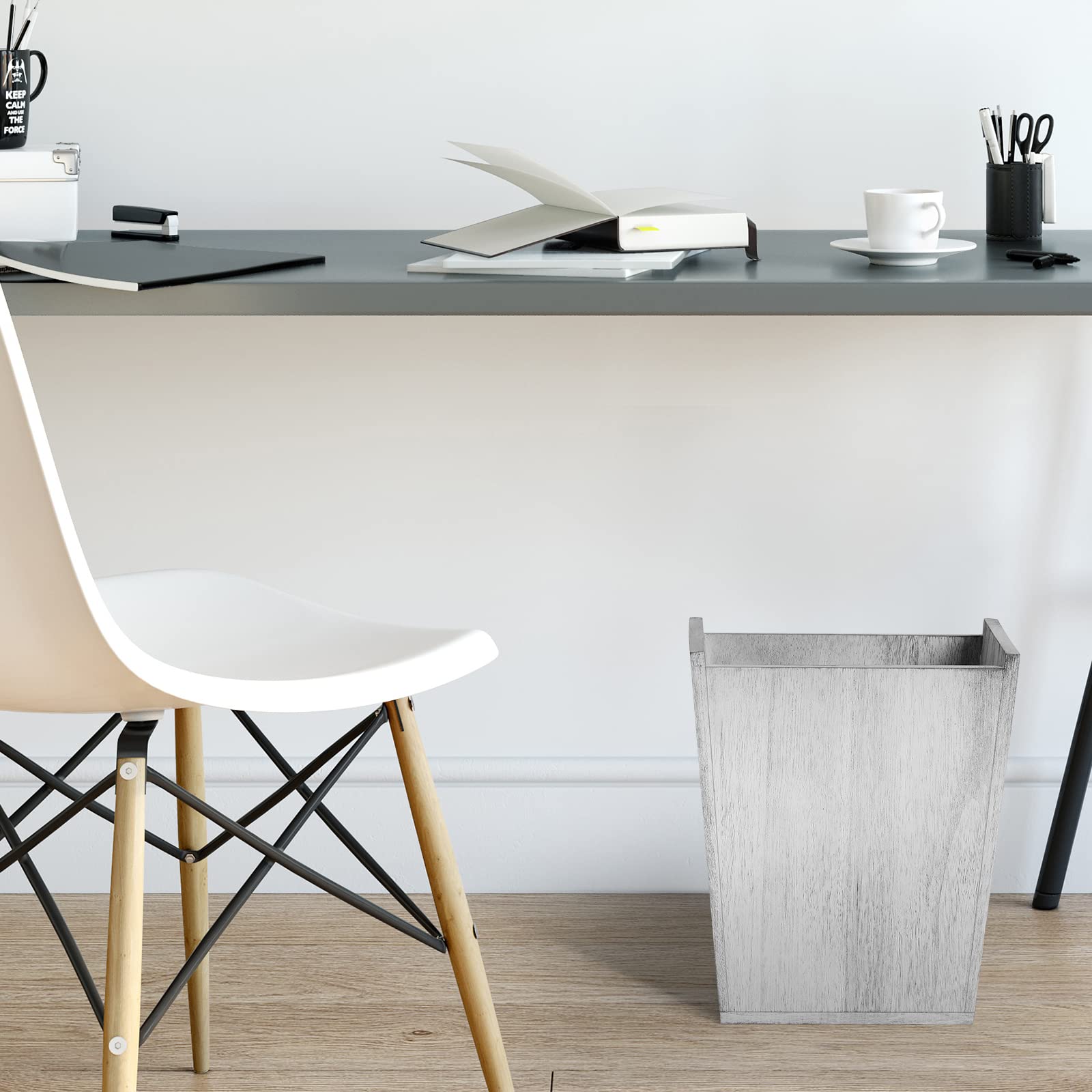 Snapklik.com : Trash Can Wood Bathroom Wastebasket Rectangular Trash ...