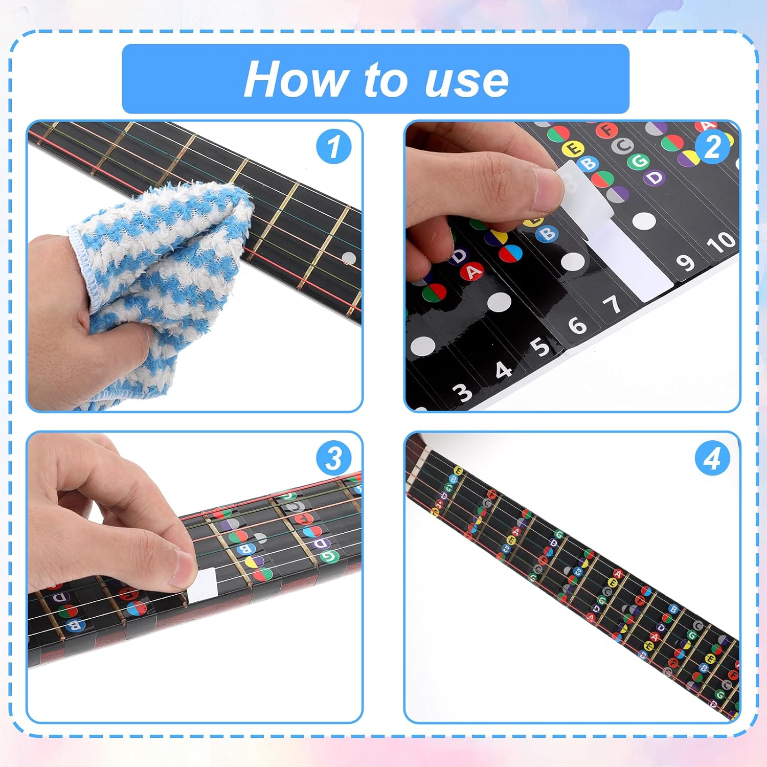 Guitar Note Stickers Chord Chart Self Adhesive Color Philippines | Ubuy