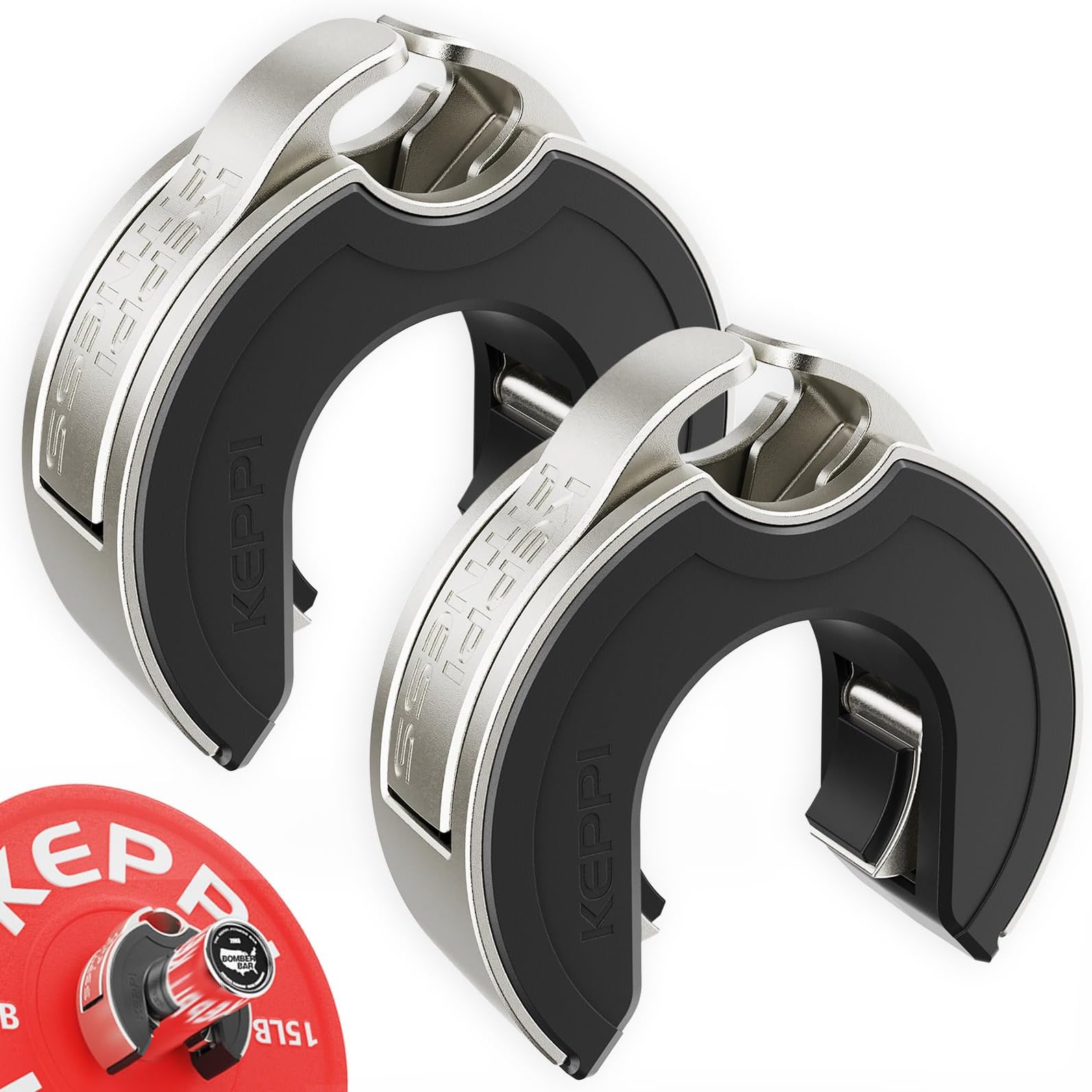 Amazon.com : Olympic Barbell Clamps 2 inch Weight Clamps 2 Pack ...