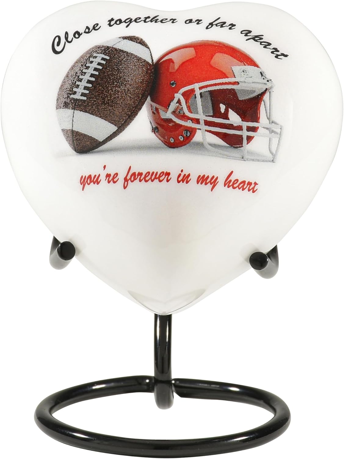 Amazon.com: Cogent Memorials Football Player Heart Shaped Urn for Human ...