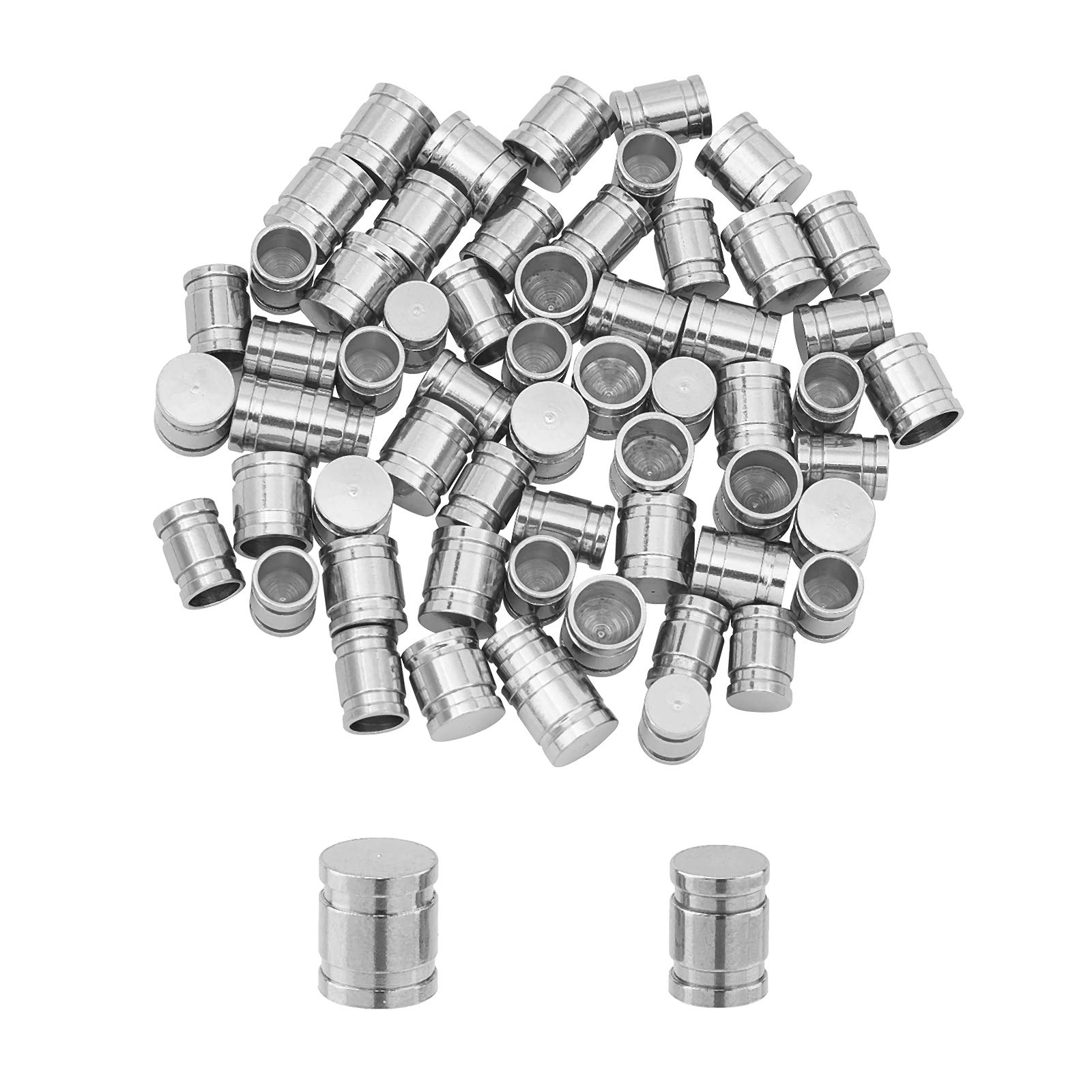 Amazon.com: UNICRAFTALE 60pcs 2 Sizes 5/6mm Column Cord Ends Stainless ...