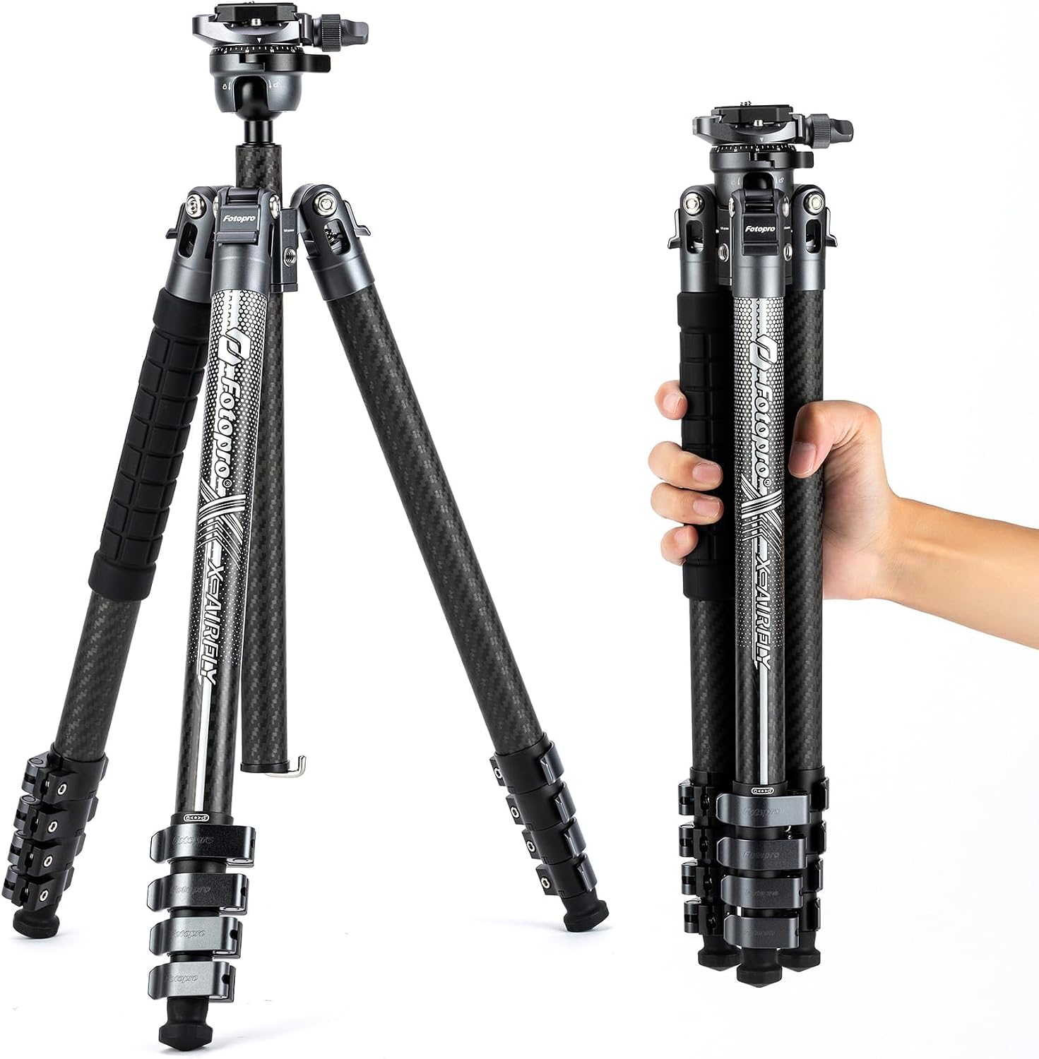 Amazon.com : Fotopro 63 Inch Carbon Fiber Tripod with Panoramic Ball ...