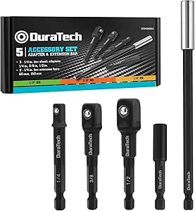 DURATECH 5-Piece Socket Adapter Set,Includes 3/8”,1/2”,1/4”Impact ...