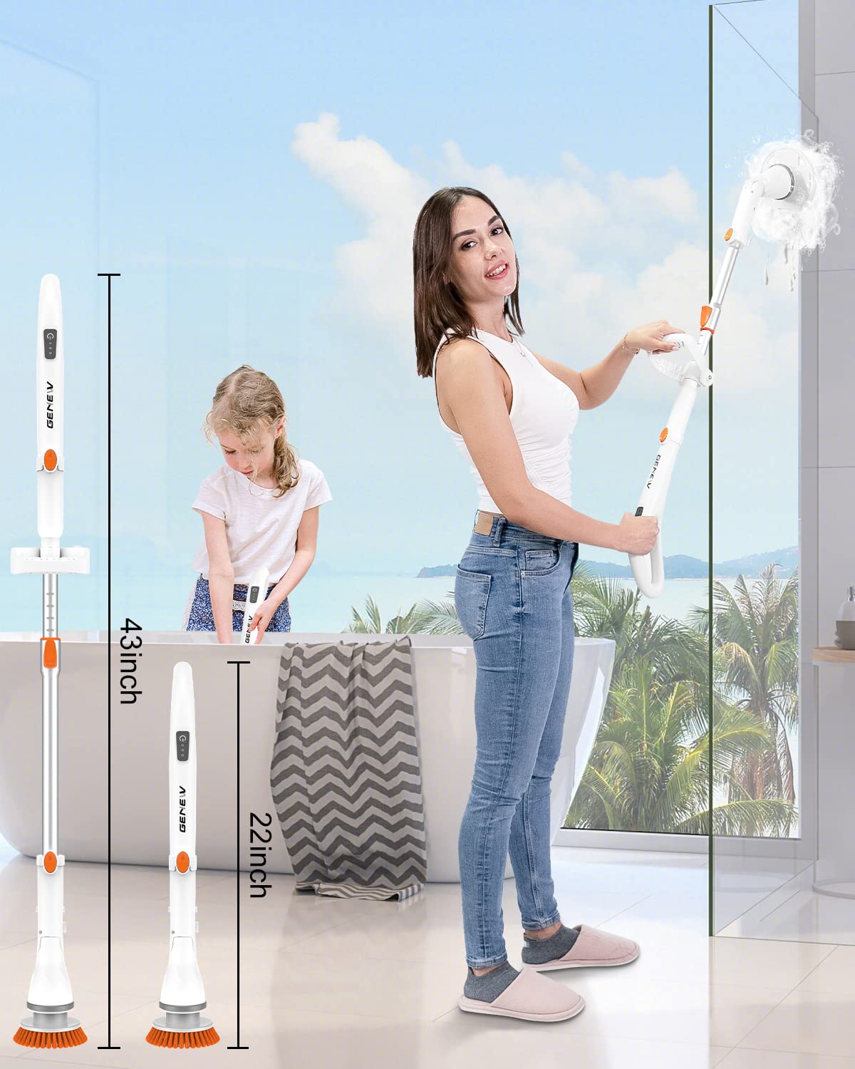 Snapklik.com : Genew Electric Spin Scrubber: Cordless Cleaning Brush