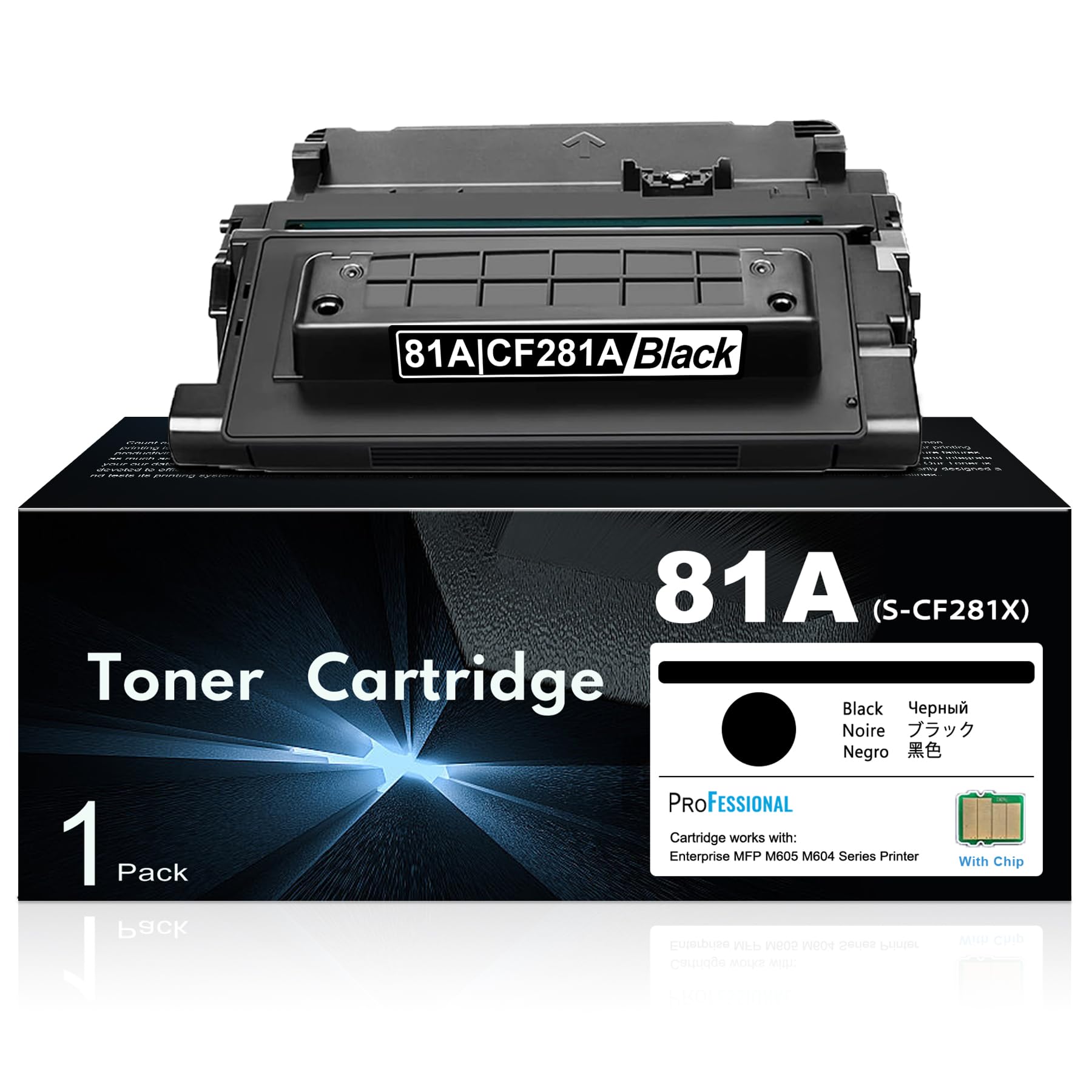 Amazon.com: CF281A 81A Black Toner Cartridge with Chip 1-Pack, Black ...