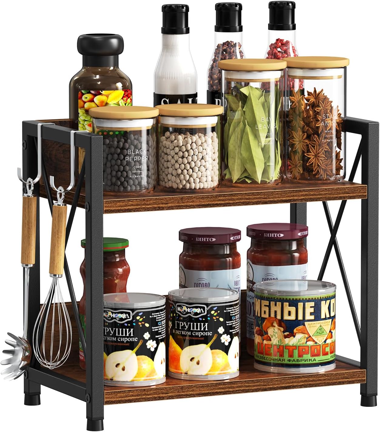 Amazon.com: Snughome Kitchen Countertop Organizer,2 Tier Spice Rack ...