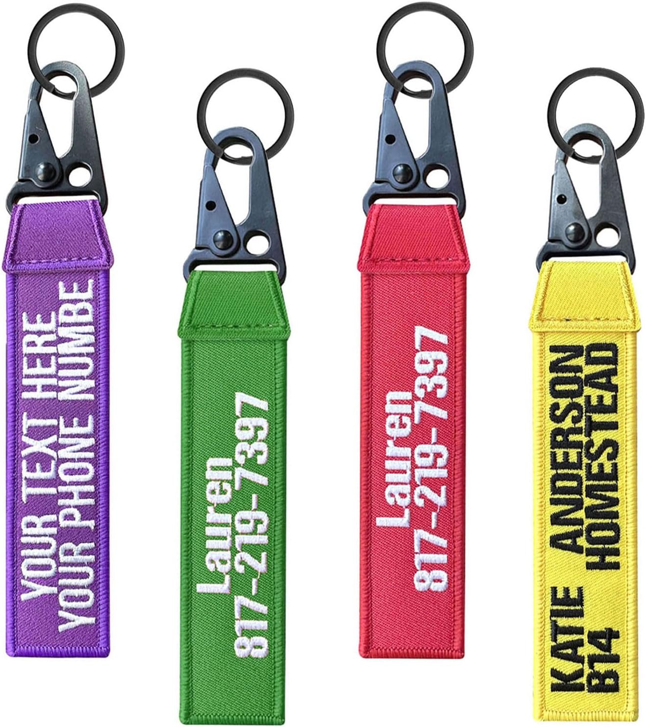 Amazon.com: Personalized Keychain, Custom Key Tag Embroidery Luggage ...
