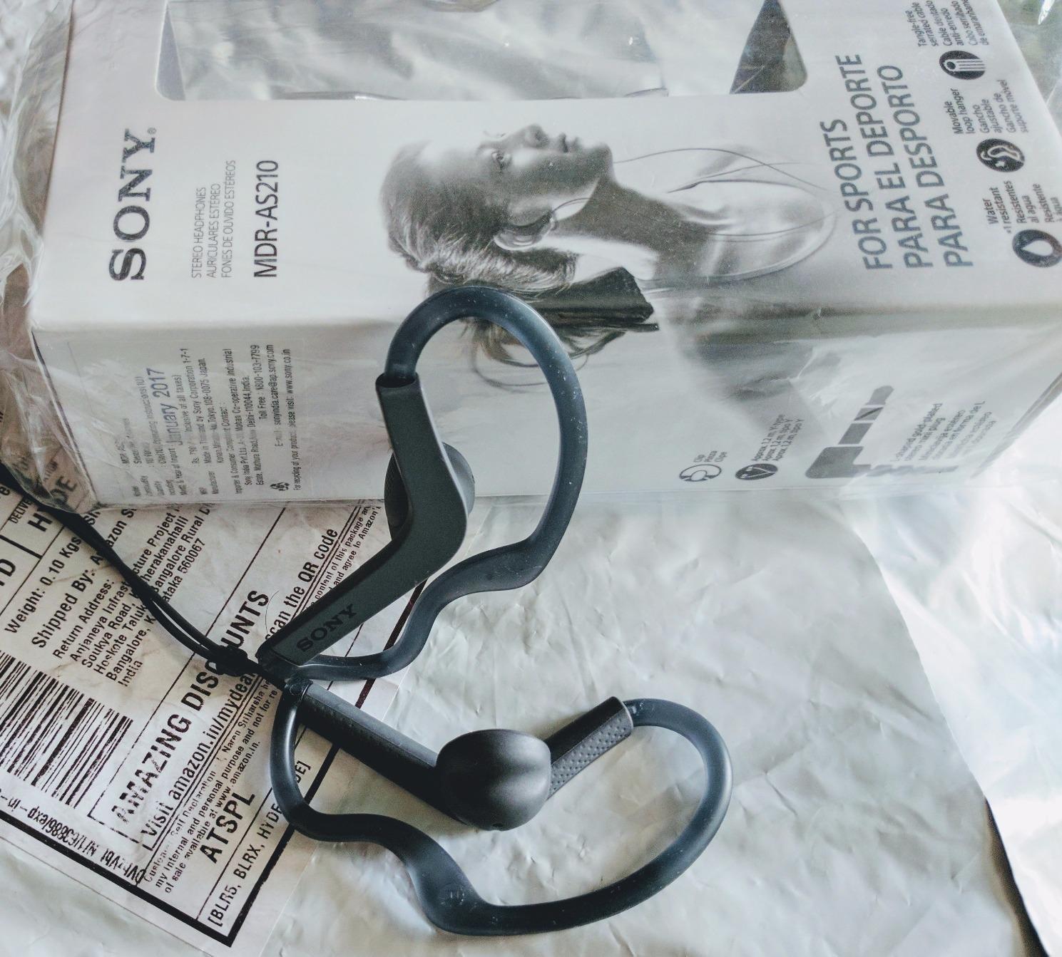 Sony MDR-AS210 Active Sports Open-Ear Headphones (Black) : Amazon.in ...