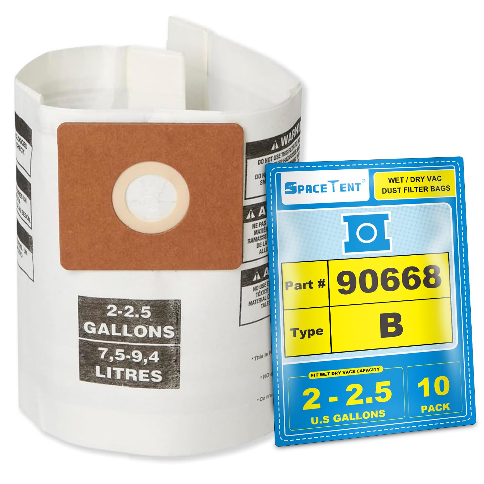Snapklik.com : SpaceTent 10 Pack 90668 Shop Vac Filter Bags Type B ...