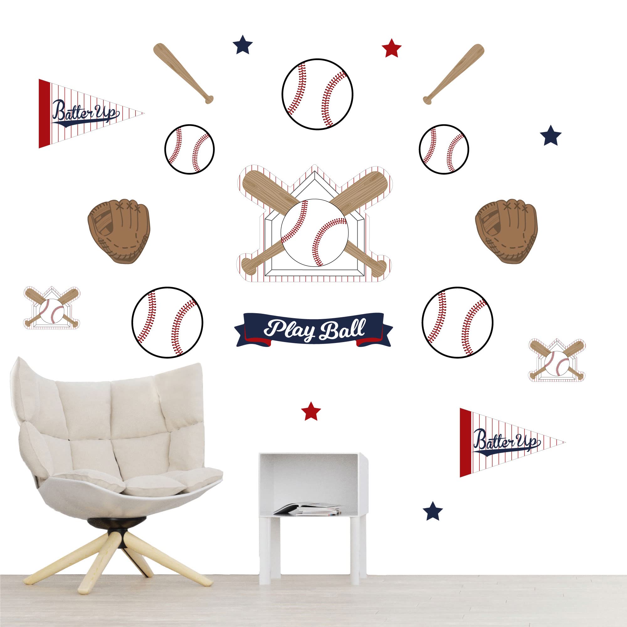 Amazon.com: Big Dot of Happiness Batter Up - Baseball - Peel and Stick ...