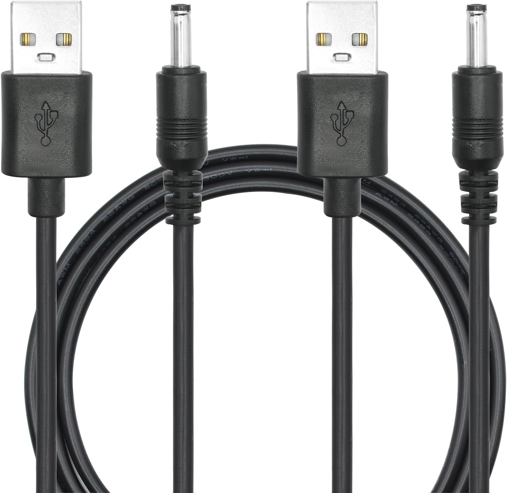 2Pcs USB to DC 3.5mm x 1.35mm Power Cord 3FT, USB 2.0 A Male to DC 3 ...
