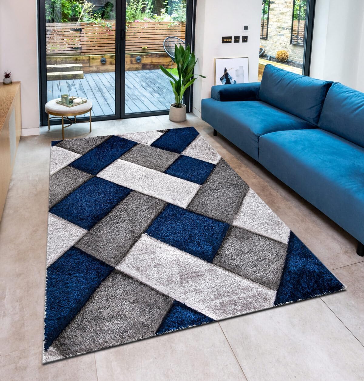 Modern Shimmer Shaggy Rugs Soft Luxury Thick Pile Large Area Rugs For ...