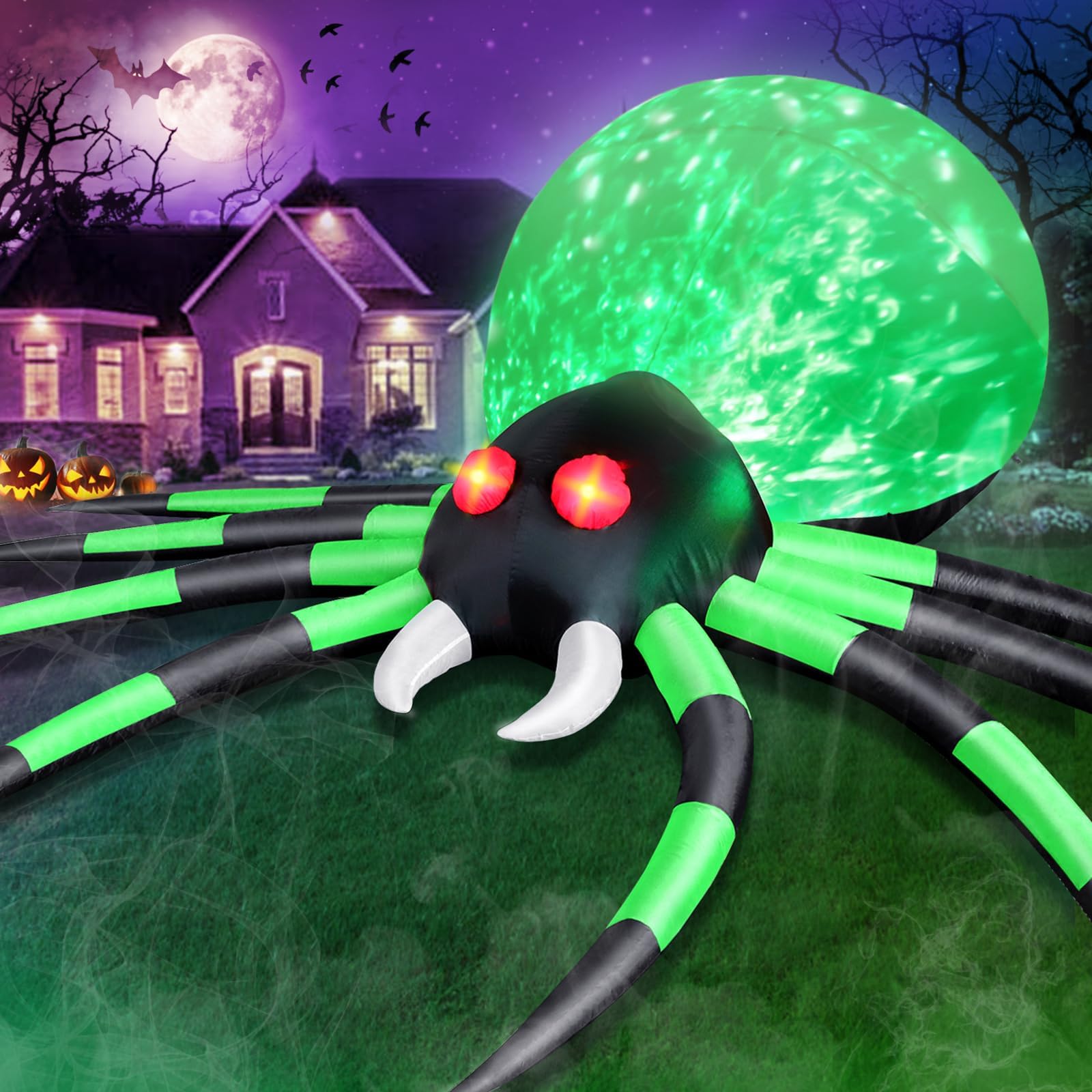 Amazon.com: 12FT Halloween Inflatables Spider, Halloween Outdoor ...