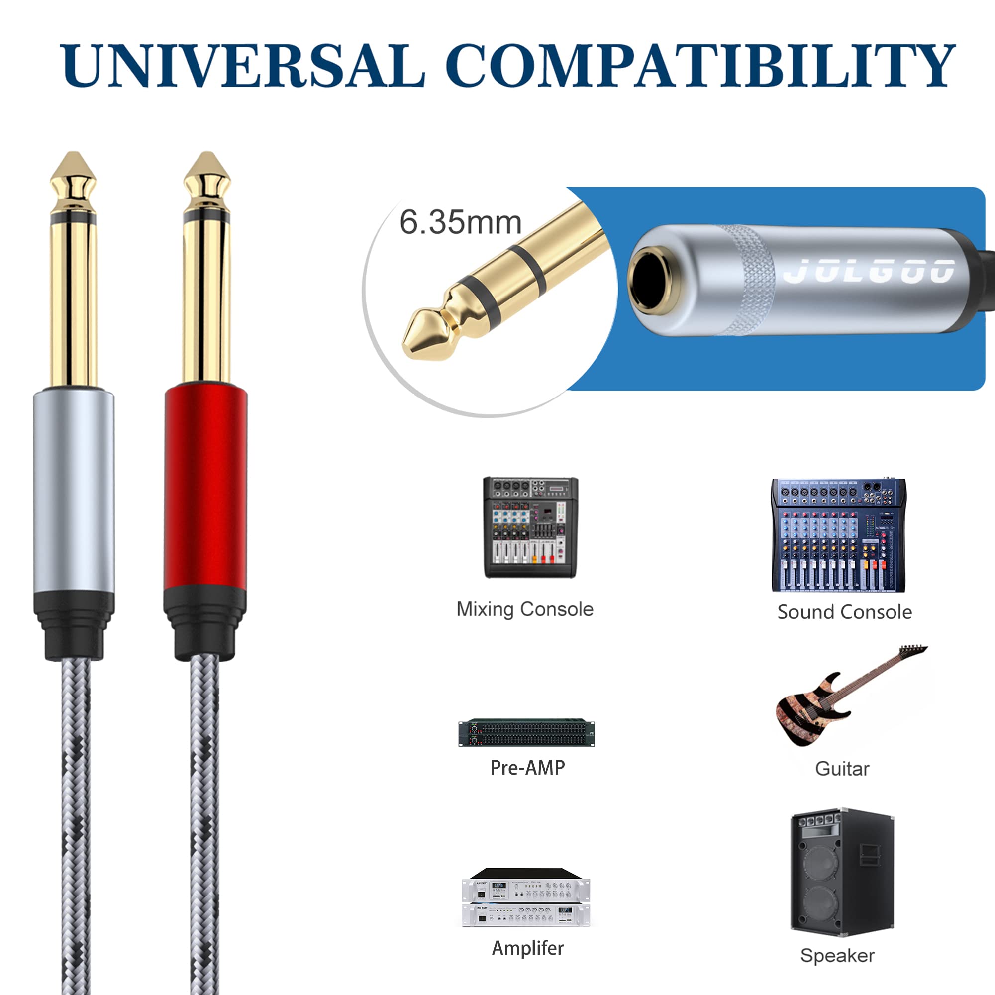 Snapklik.com : 1/4 Female Splitter, 6.35mm 1/4 In TRS Stereo Female To ...