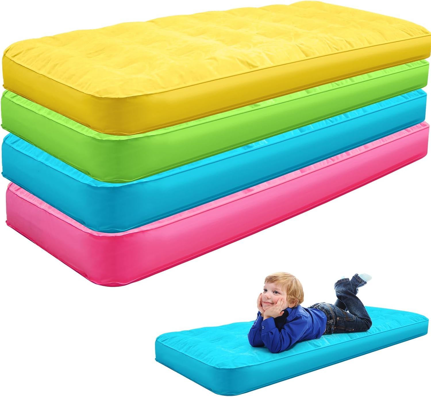 Amazon.com : Leyndo Kids Air Mattress Bulk Toddler Inflatable Bed Blow ...