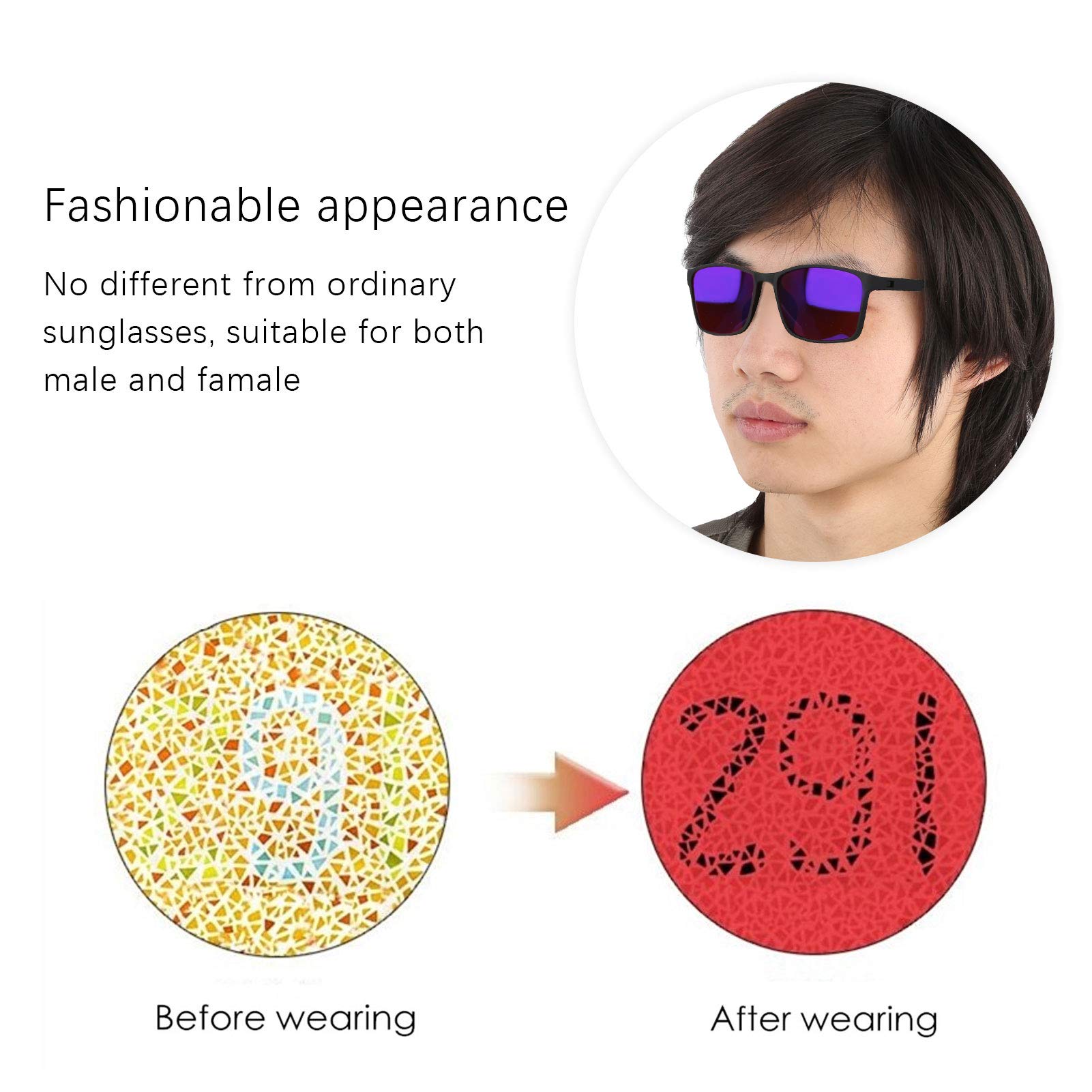 GOTOTOP Colorblind Glasses Red Green Professional Colorblindness ...
