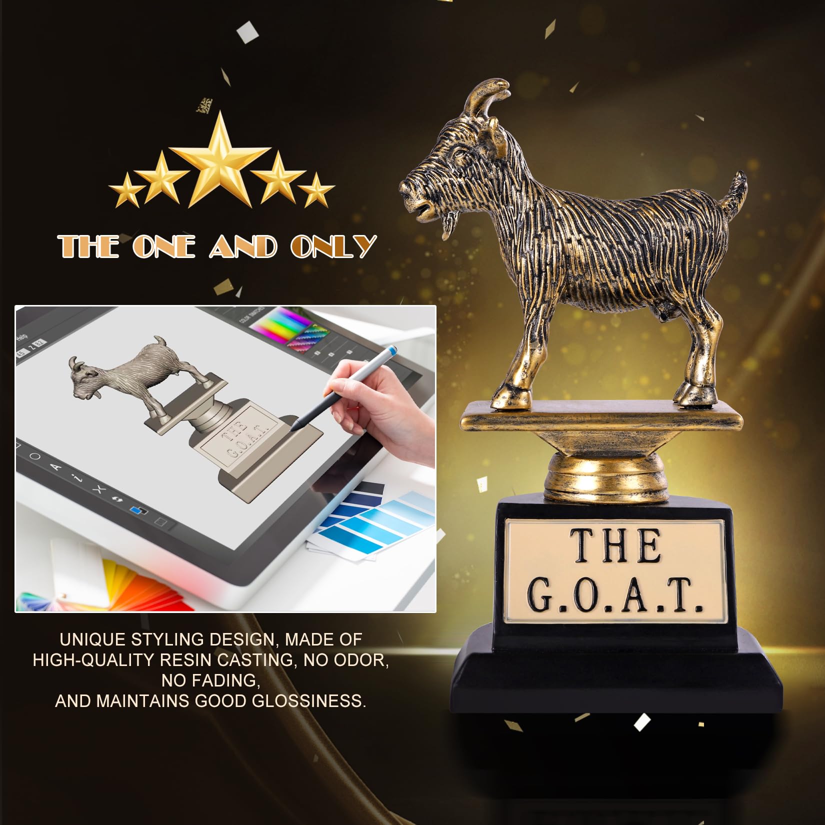 Snapklik.com : 6" The Goat Trophy Award, GOAT Greatest Of All Time ...