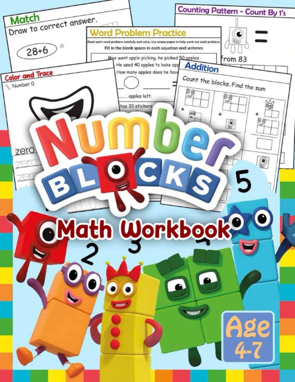 Buy Nùmberblôcks Math Workbook: Math Workbook: Coloring and Tracing ...