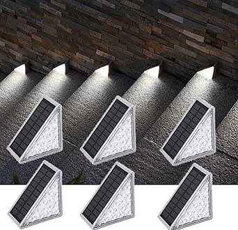 Amazon.co.jp: LED Solar Step Light, Stylish, Decorative, Triangular ...