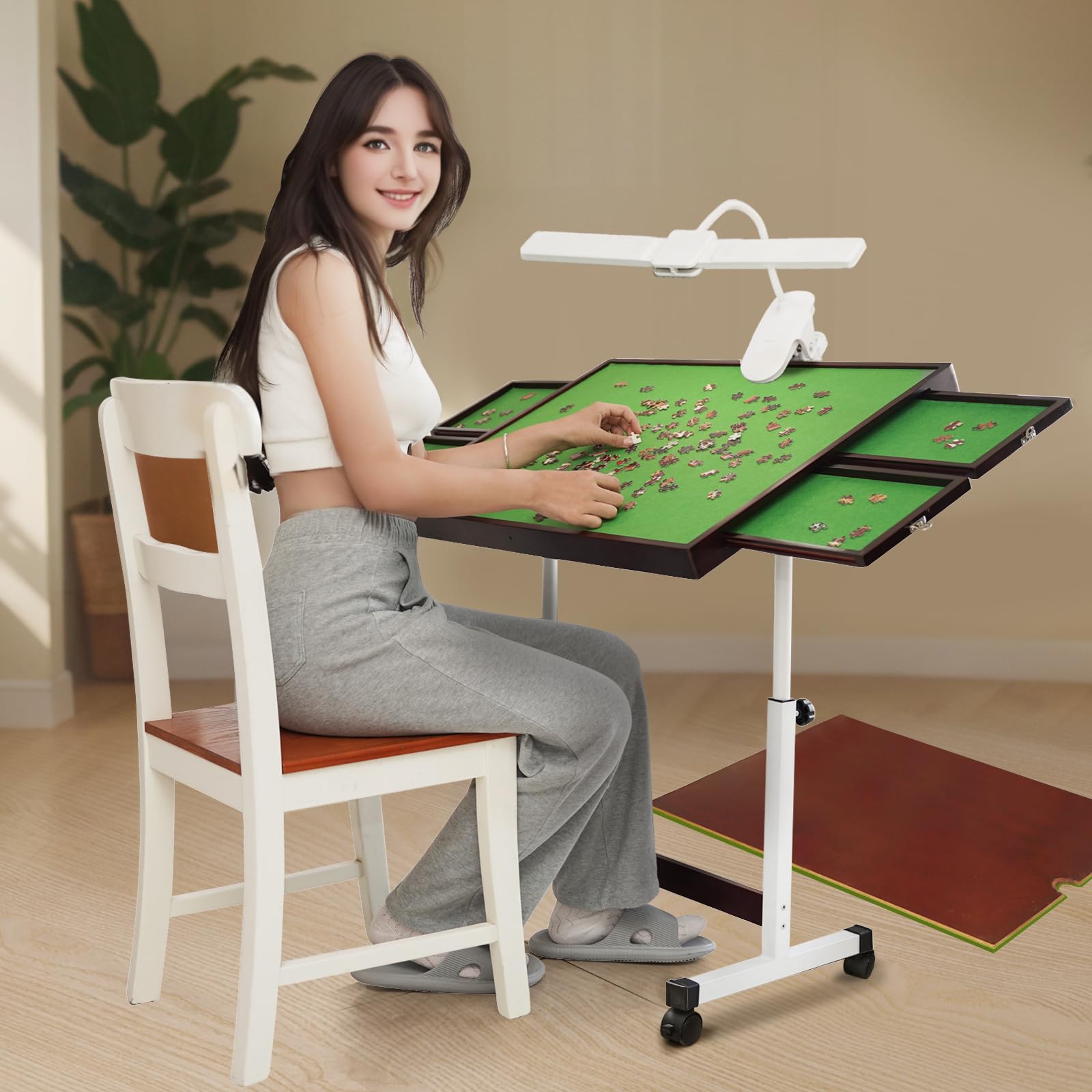 Jagahaha Premium Jigsaw Puzzle Table with Adjustable Angle & Drawers ...