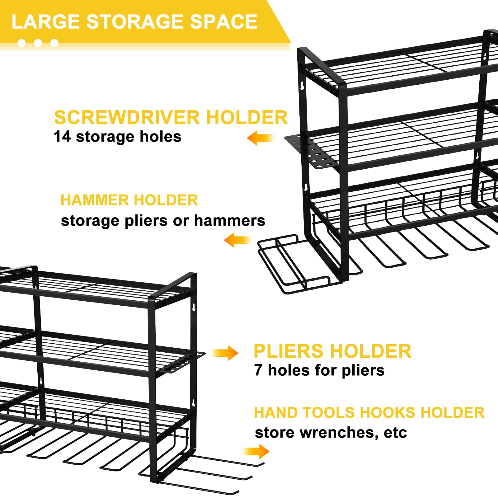 Snapklik.com : LADER Power Tool Organizer, 8 Drill Holder Wall Mounted ...