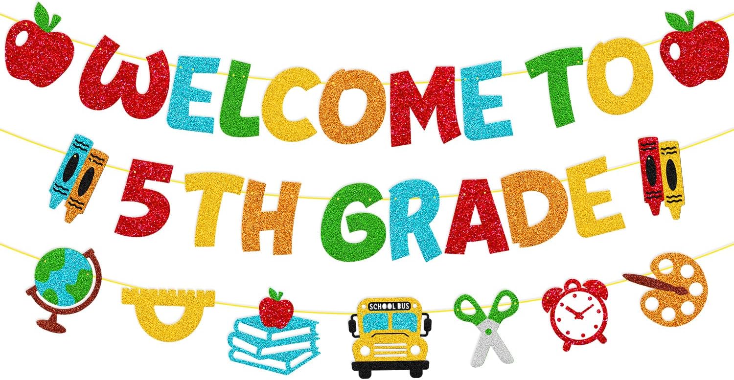 Amazon.com: Welcome to 5th Grade Banner First Day of 5th Grade ...