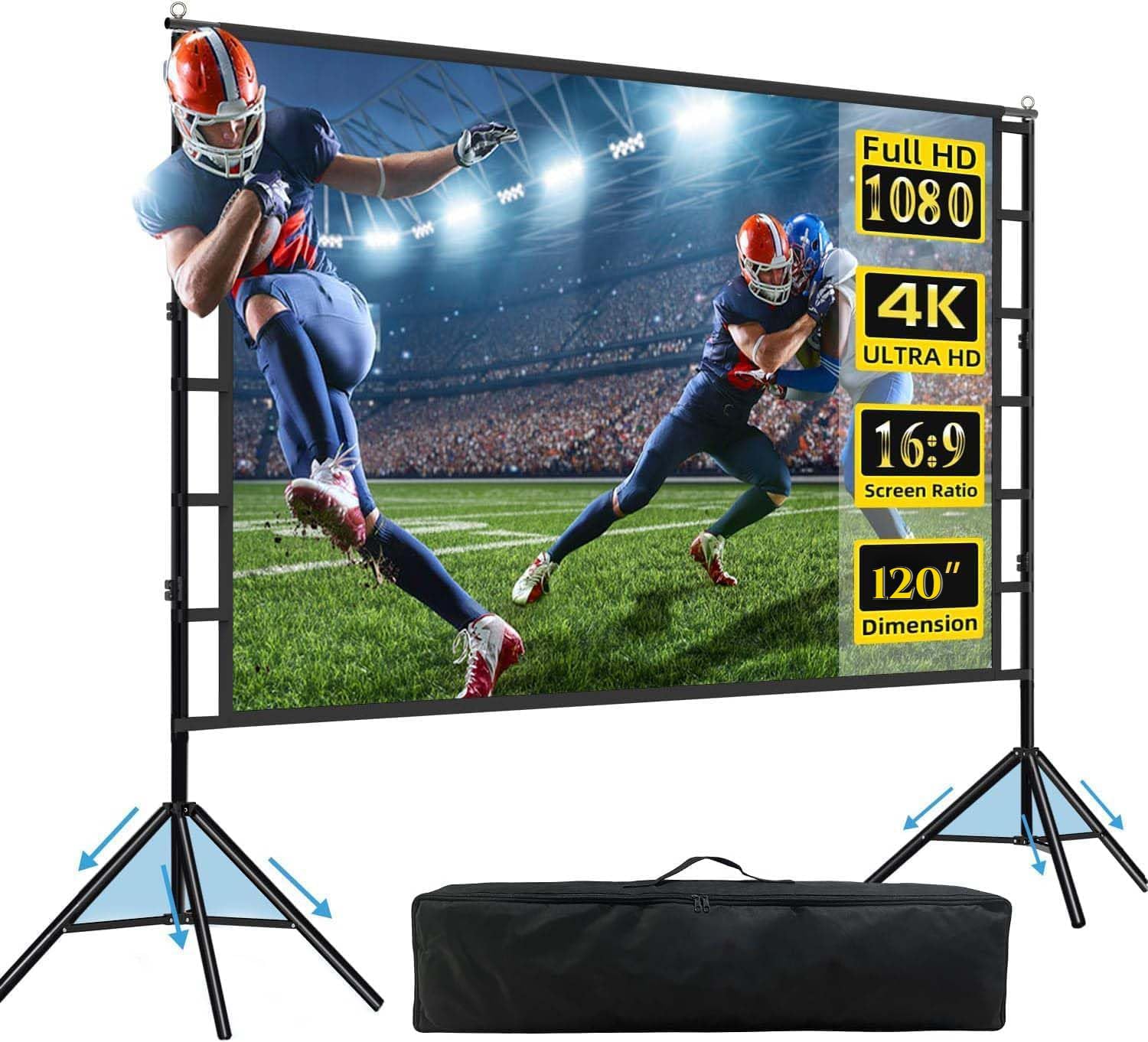 Mdbebbron 120 inch Projection Screen 16:9 Foldable Anti-Crease Portable ...