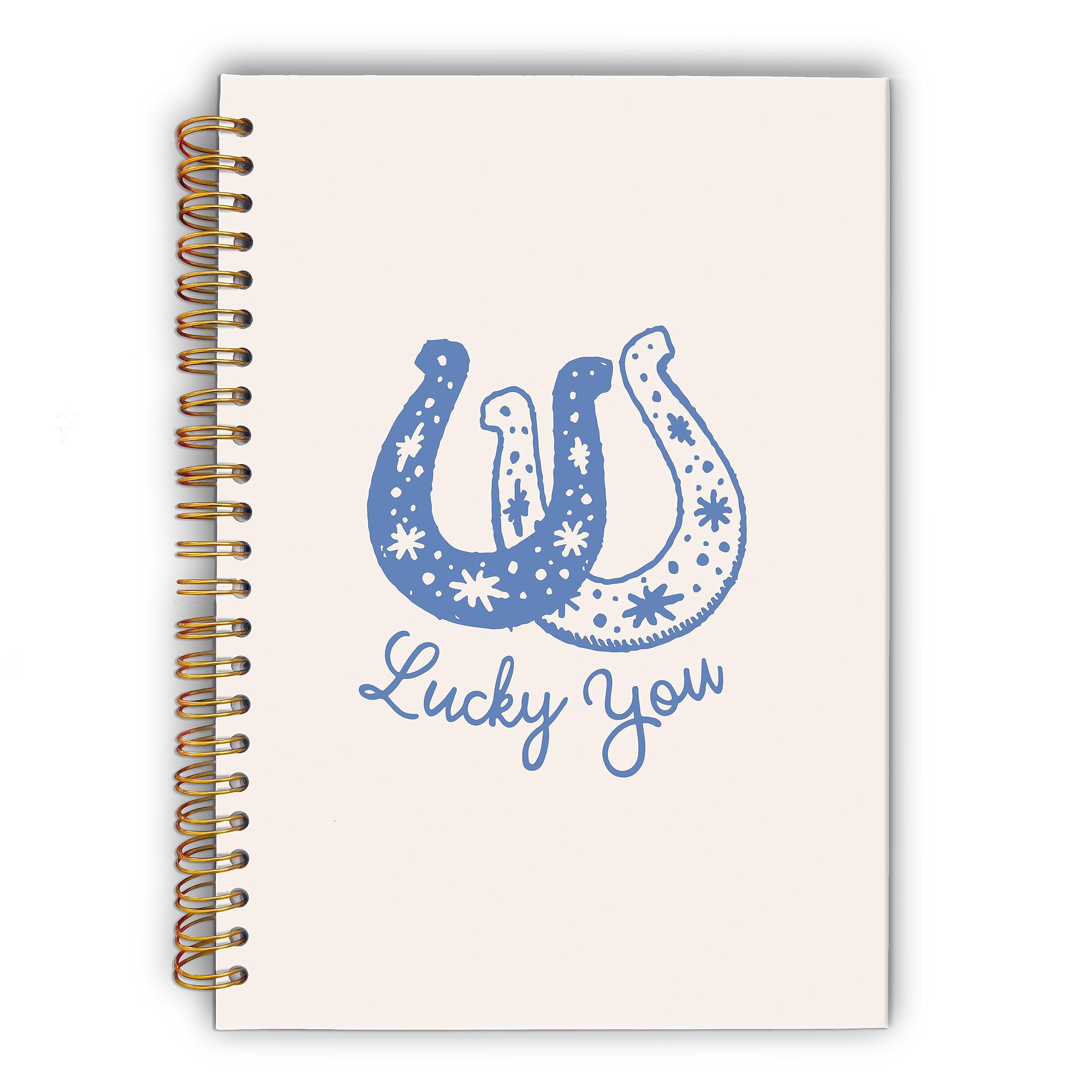 Amazon.com : Lacosu Lucky You Spiral Notebook Retro Trendy Western ...