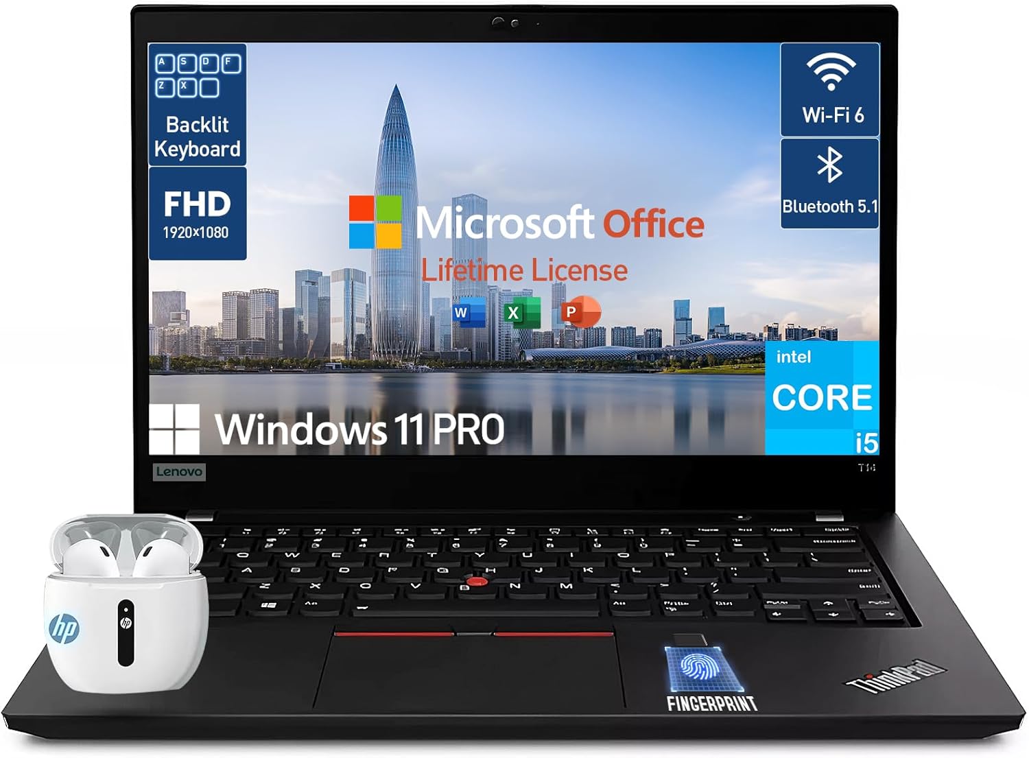 Amazon.com: Lenovo ThinkPad T14 Business Laptop, 14 Inch FHD Display ...