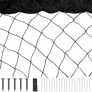 Amazon.com : 25 x 50 Ft Bird Netting with 2.4 in Square Mesh- Nylon Garden Mesh Netting for ...