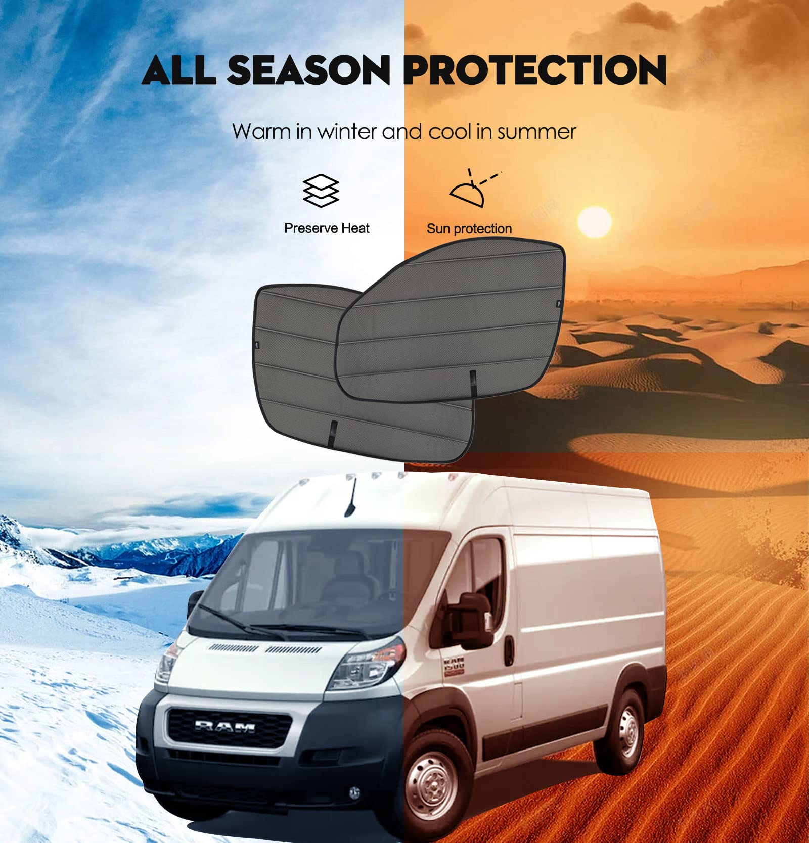 VANNCAMP 4 Season Magnetic Insulated Blackout Front Door Window Covers ...