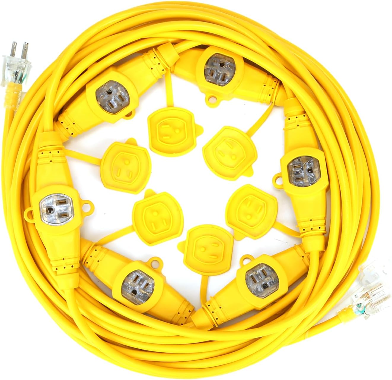 Amazon.com: PLIS 50FT 14 Gauge Power Extension Cord 3 Prong, 6 Nema 5 ...