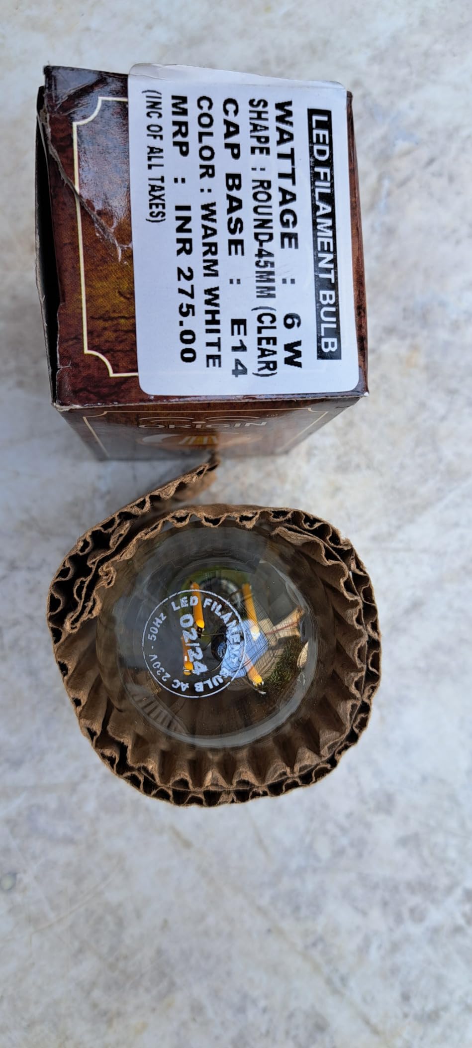 Buy LED Filament Bulb 6W -Round (45MM)-E14- Color-Warm White(2700K ...