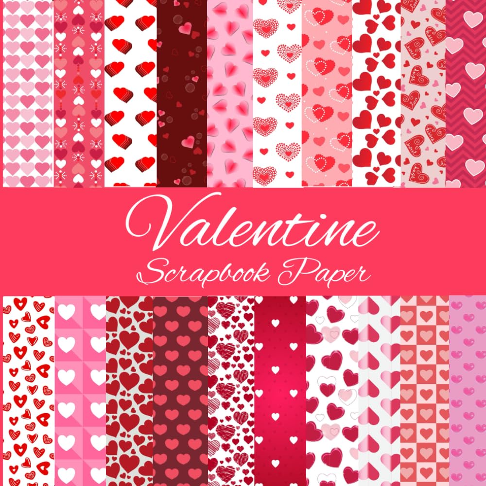 Amazon.com: Valentine Scrapbook Paper: 40 pages 20 double sided sheets ...
