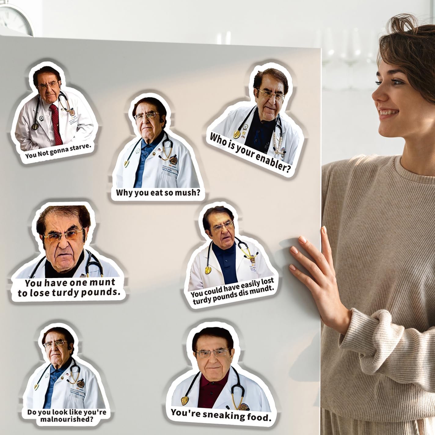 Amazon.com: 5PC Funny Magnets Fridge Weight Loss | Fun Dr Now Kitchen ...