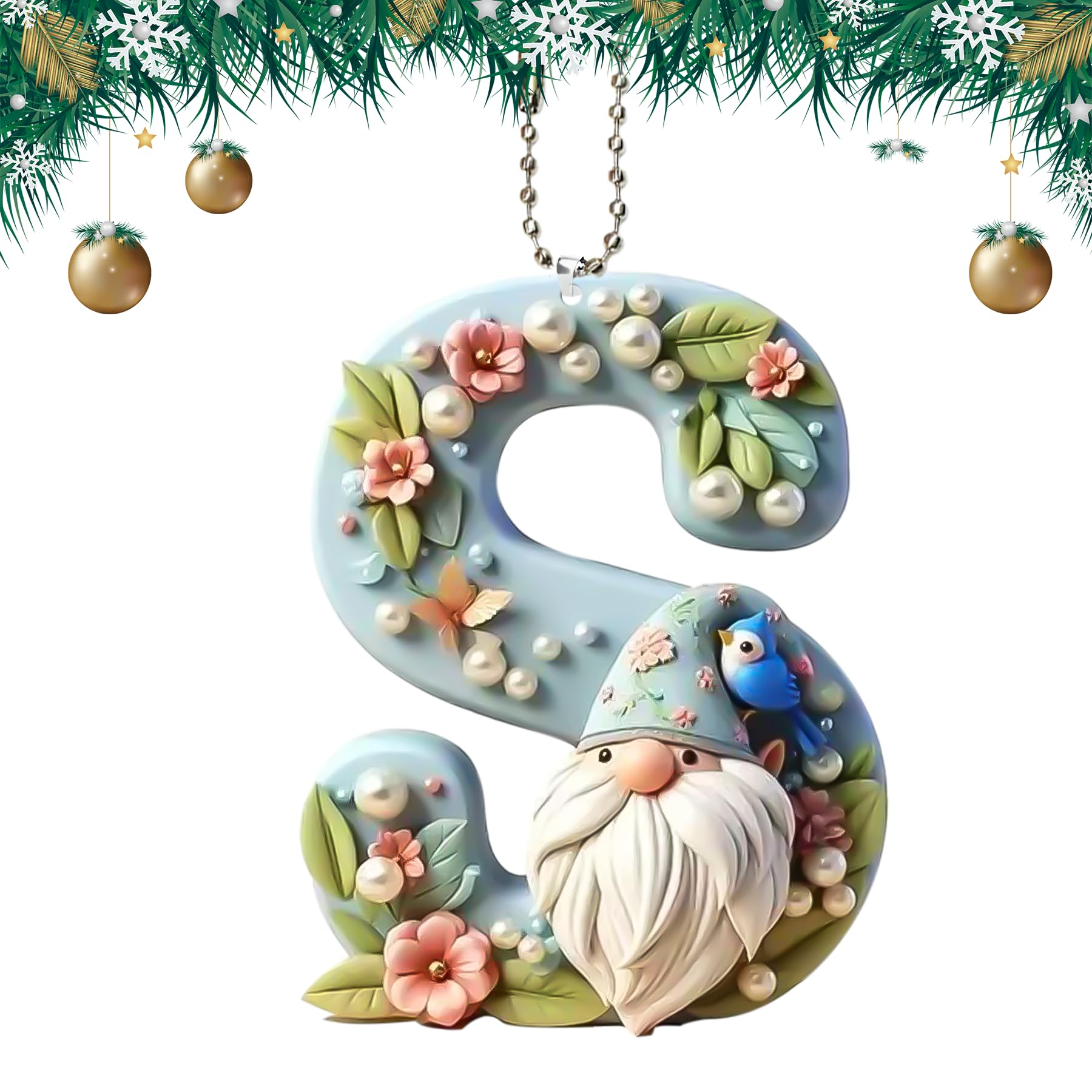 TXP Christmas Tree Ornaments, 2D Christmas Gnome Letter Hanging ...