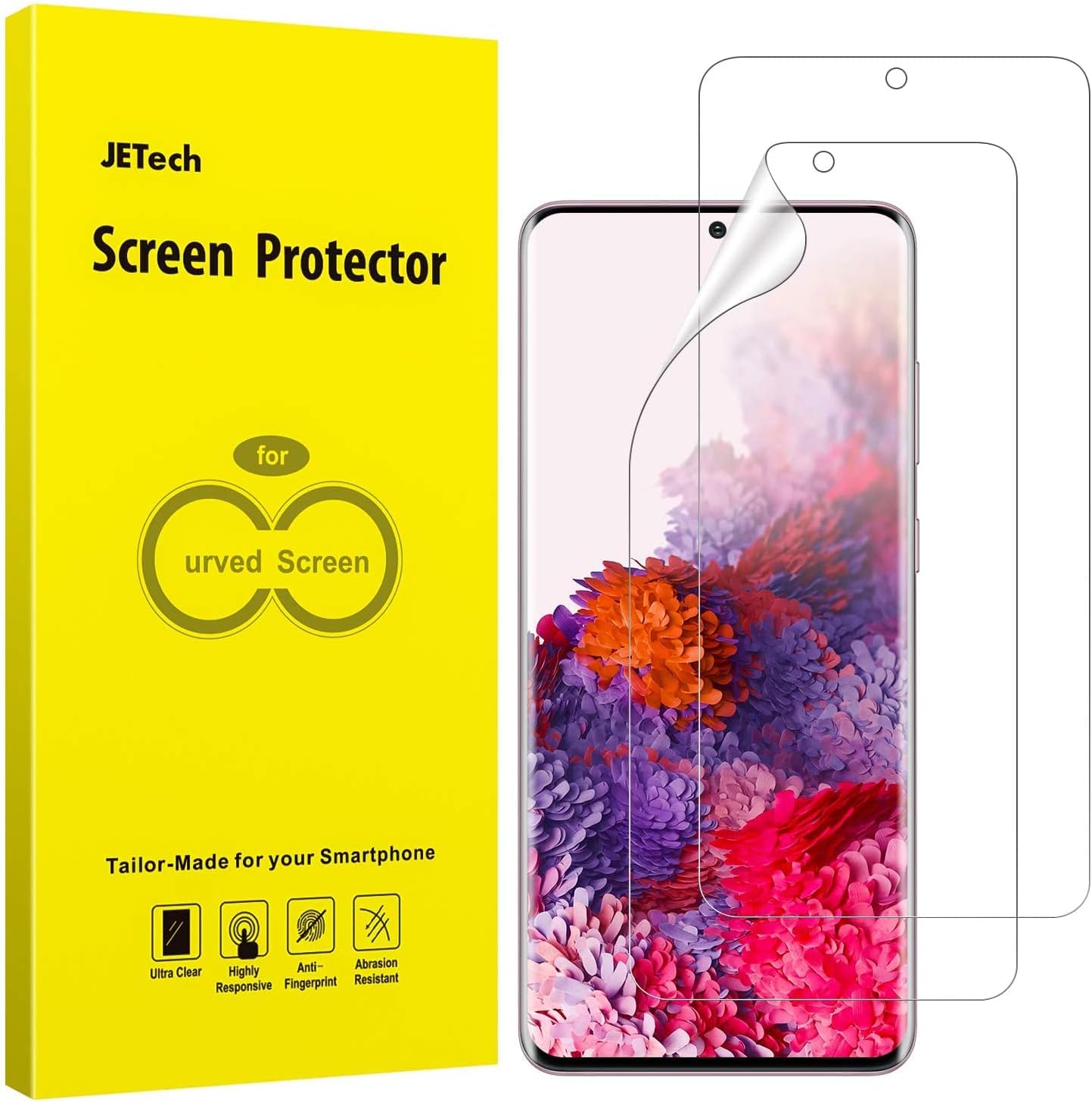 JETech Screen Protector for Samsung Galaxy S20 6.2-Inch, HD Clarity ...