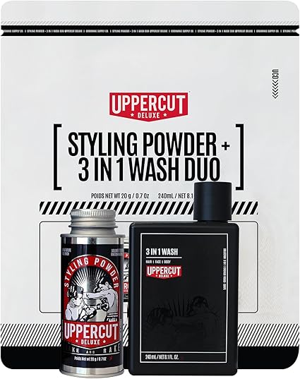 Uppercut Deluxe Styling 3 in 1 Wash and Styling Powder Duo, A Gentle ...