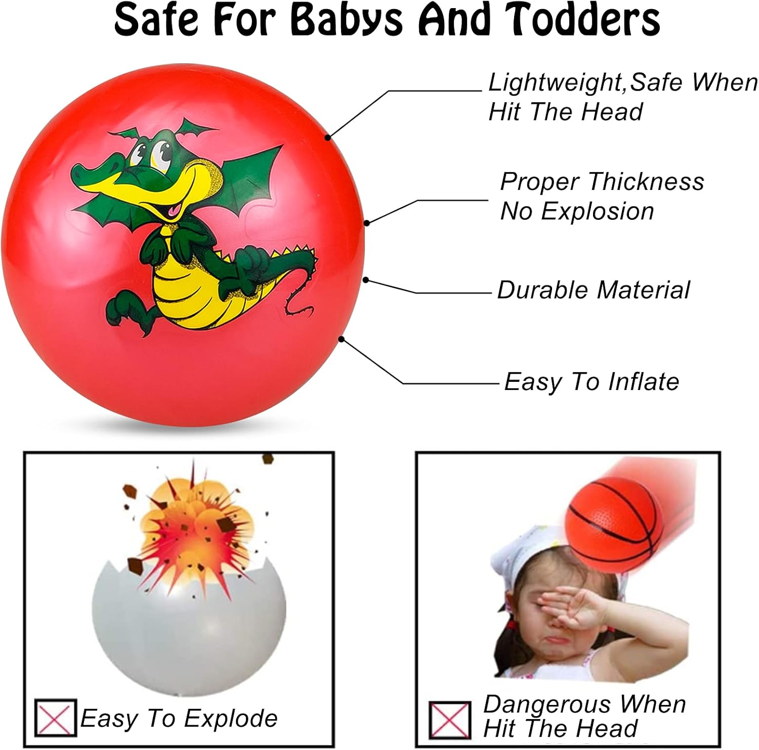 Inflatable Bouncy Balls 9′ Sensory Balls Bulk Spiky Massage Stress ...