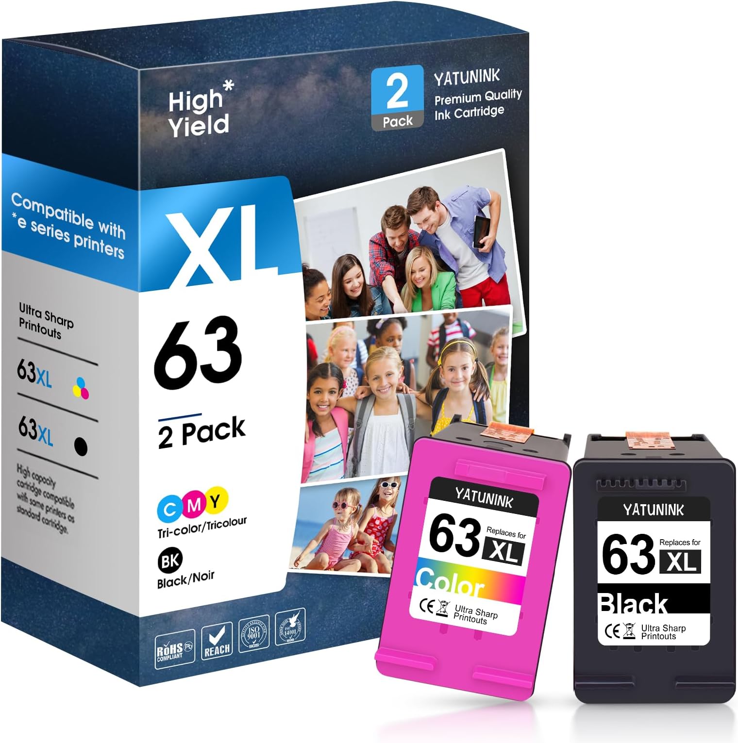 Amazon.com: YATUNINK 63XL Ink Cartridge Combo Pack Replacement for Ink ...