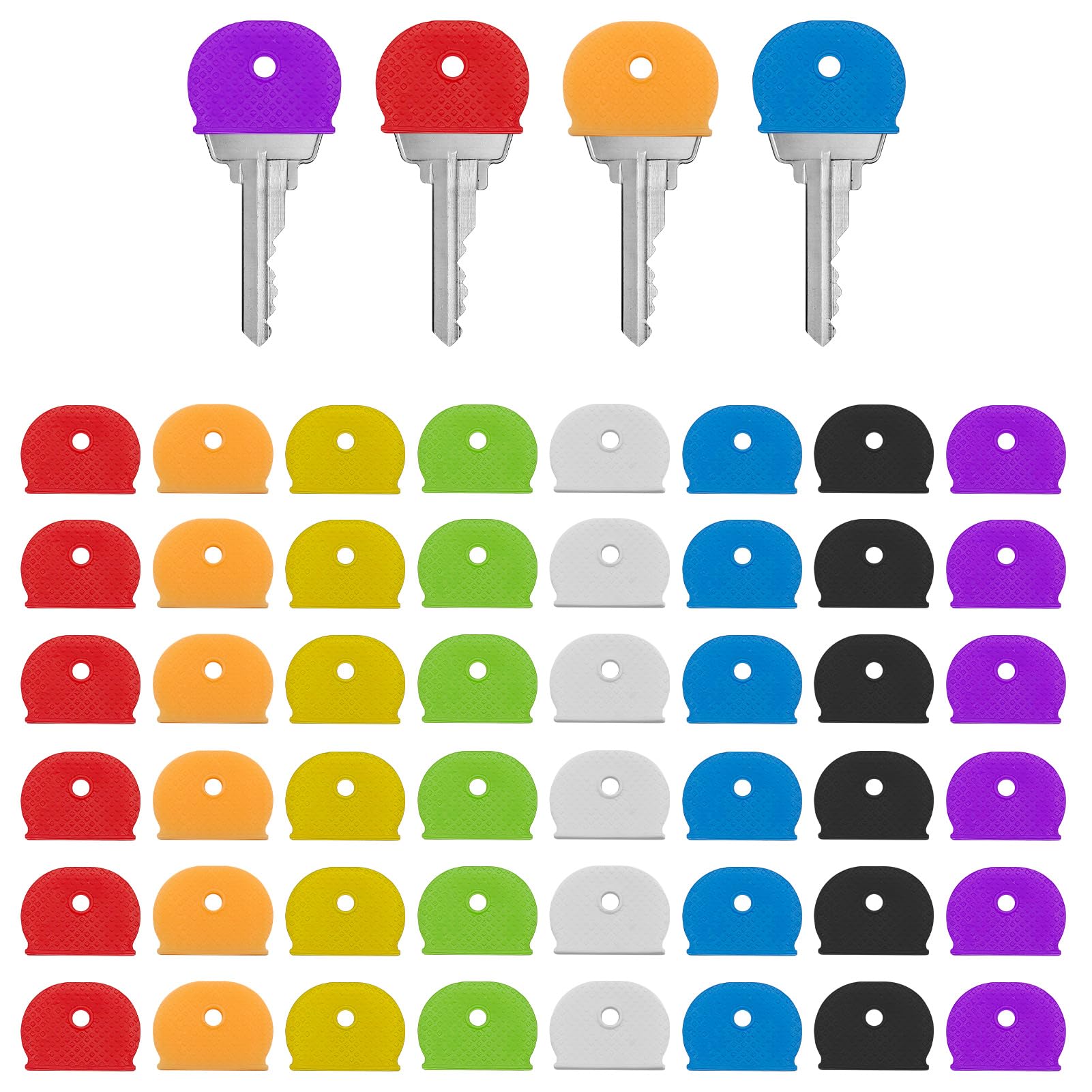 House Key Cover Colorful Rubber Key Cover Caps, Assorted Key Identifier ...