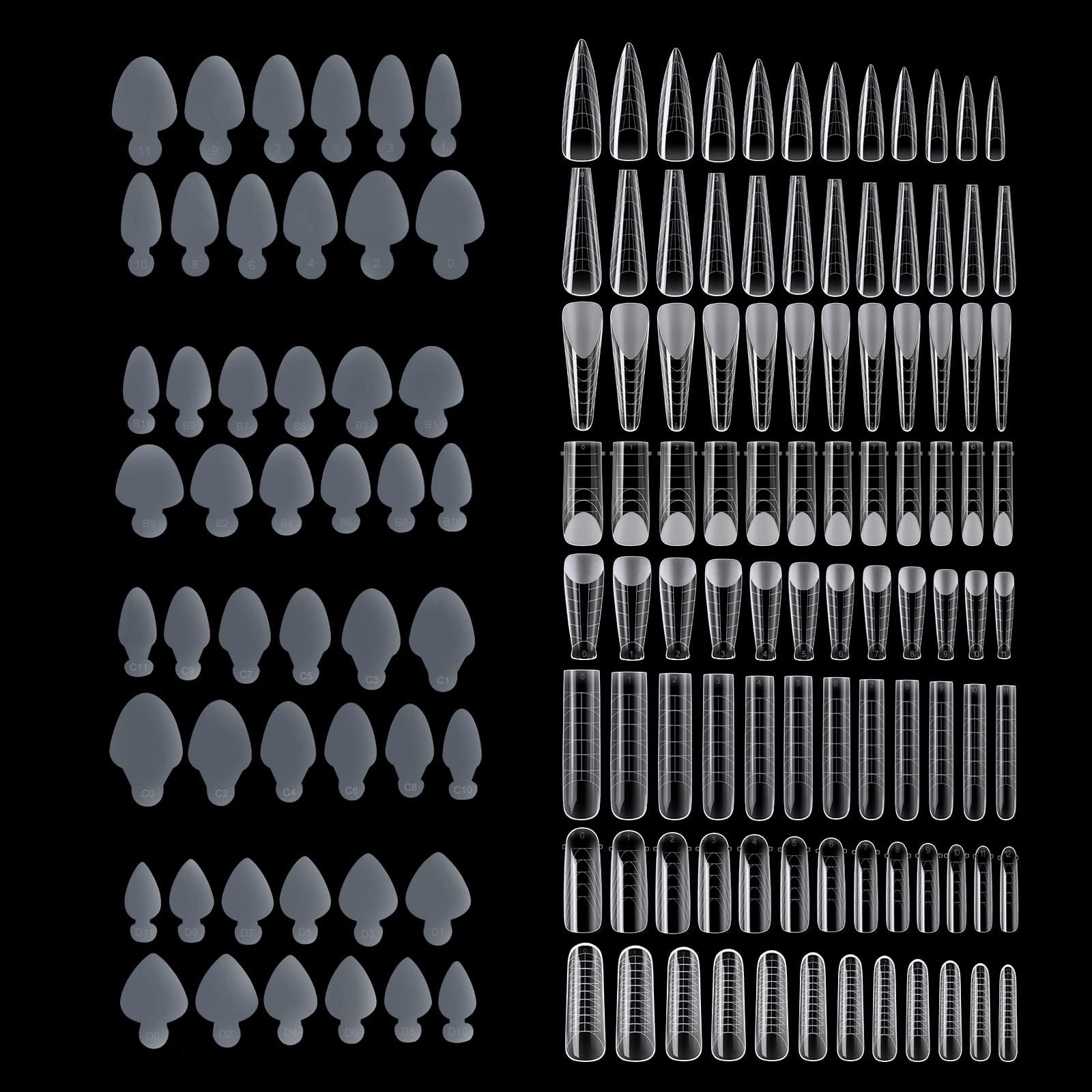 Amazon.com: 120Pcs Dual Nail Forms Set Full Cover Nail Extension Tips ...