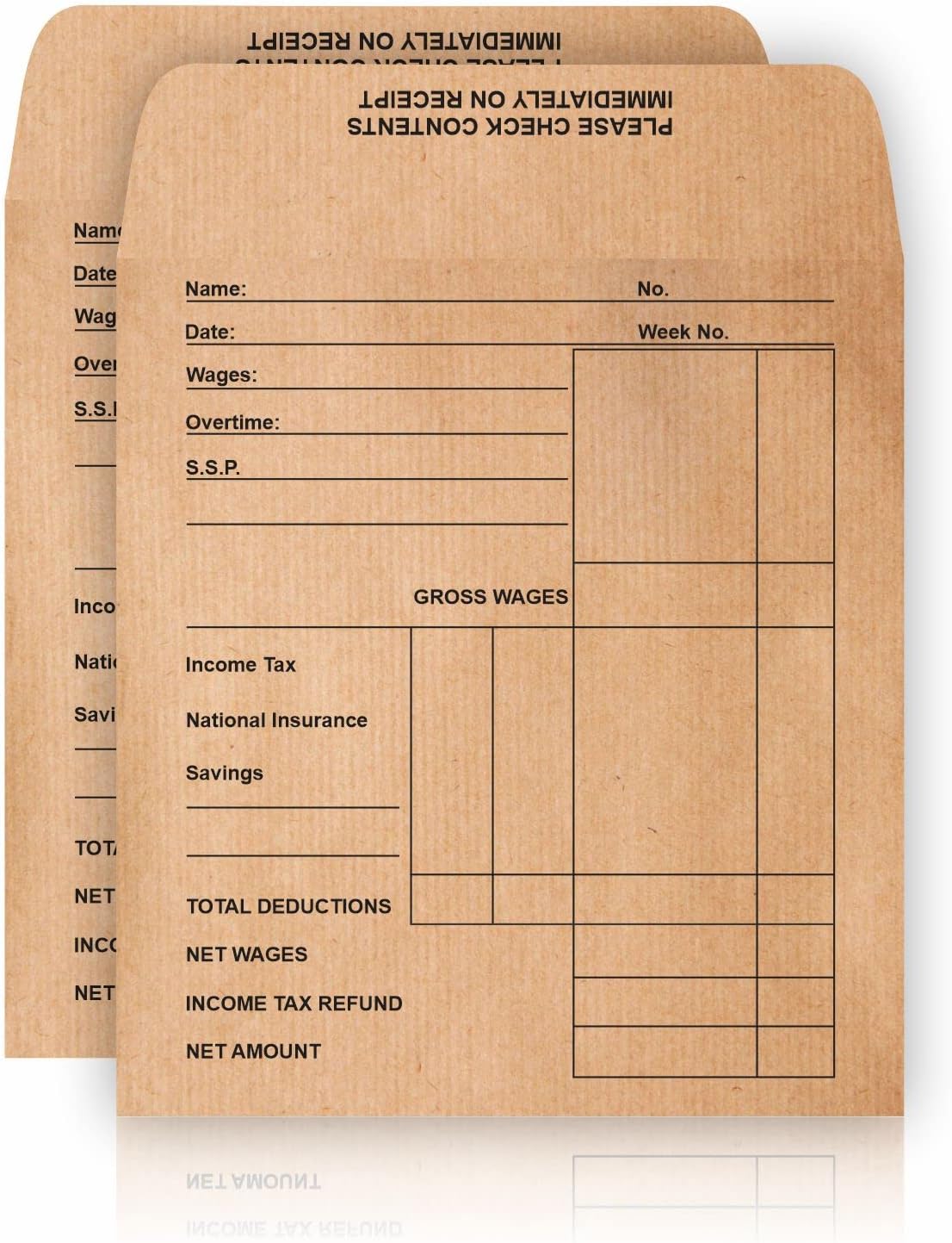 Wage Packets Envelops 70 Packs Brown Color Adhesive Paper Pockets Cash ...