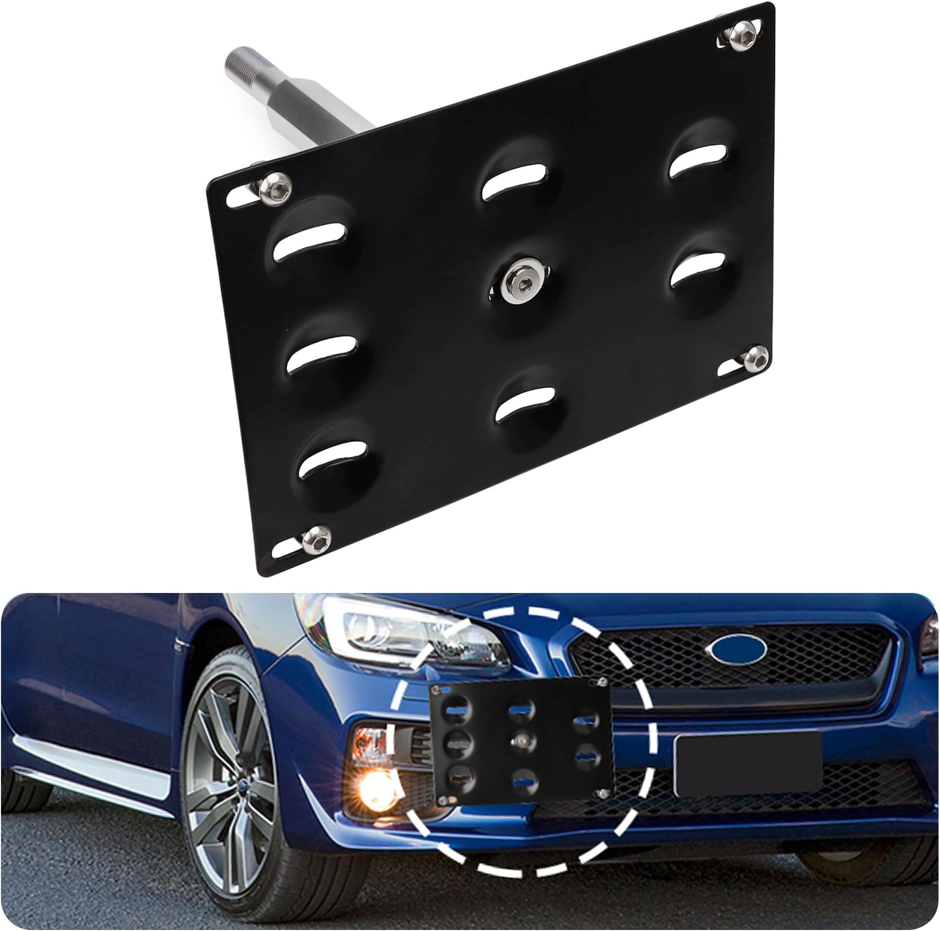 Amazon.com: CNSPEED Front Bumper Tow Hook License Plate Mount Relocator ...