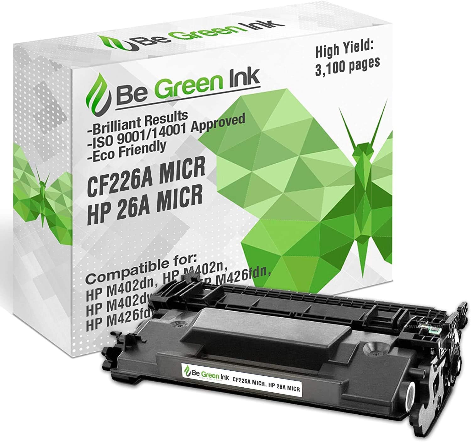 Amazon.com: Be Green Ink Compatible Replacement Black MICR Toner ...