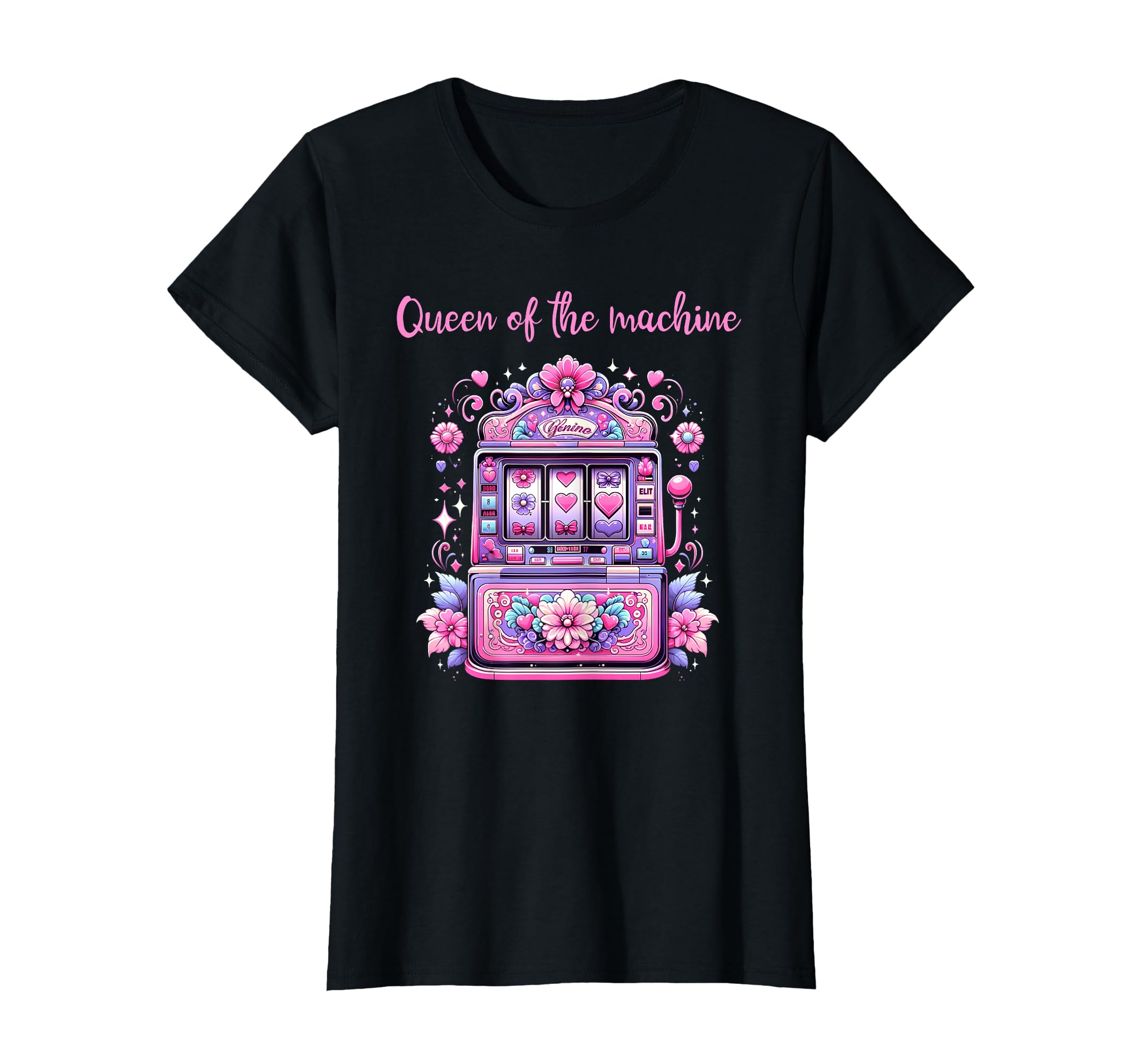 Amazon.com: Queen Of The Machine Funny Slot Machine Gambling T-Shirt ...