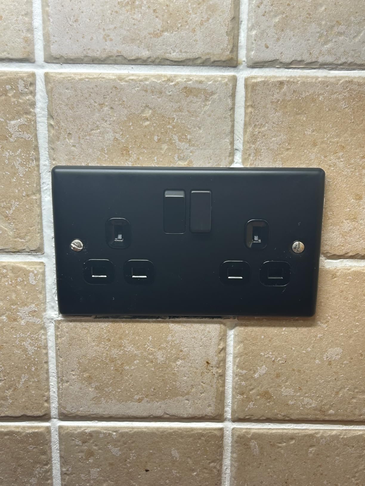 BG Electrical Double Switched Power Plug Wall Socket, Nexus Metal, Matt ...