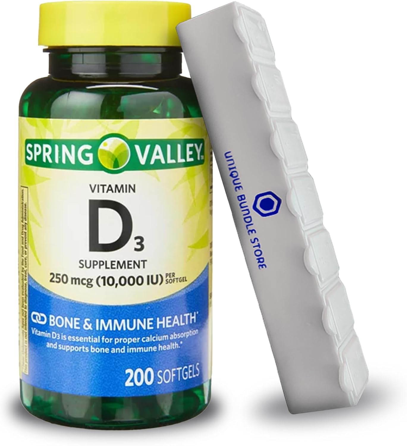 Amazon.com: Toeah Spring Valley, Vitamin D3 10000IU, 200 Count Softgels ...